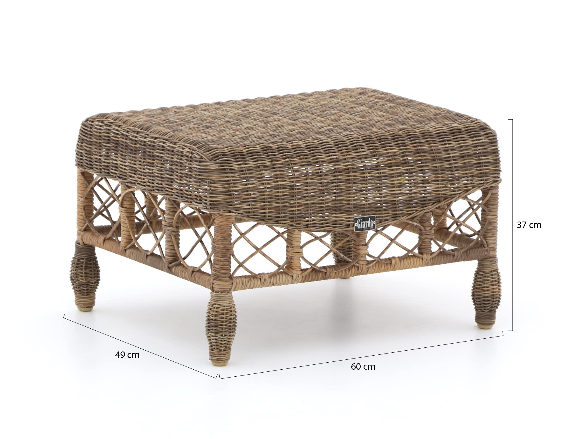 Giardo Silvi Lounge Fußbank 60x50 cm - Kees Smit Gartenmöbel